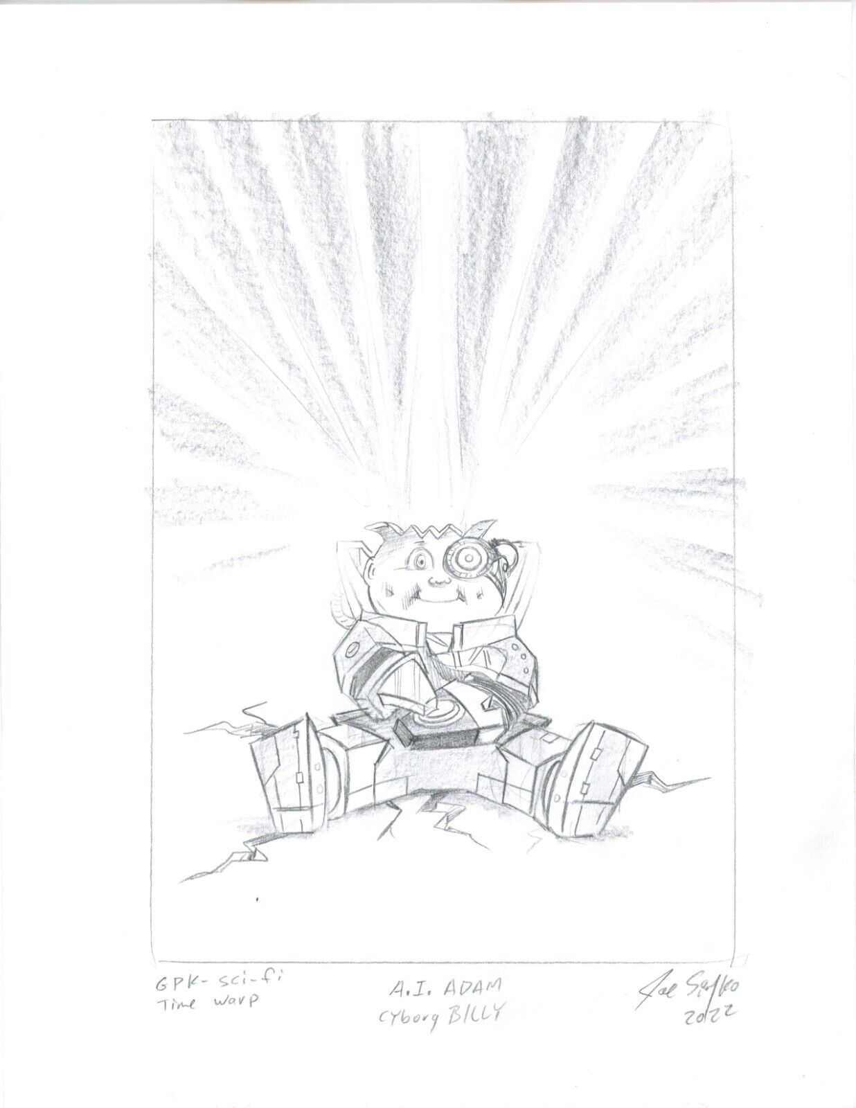 ORIGINAL ART Garbage Pail Kids 2023 Time Warp AI ADAM CYBORG BILLY Joe ...