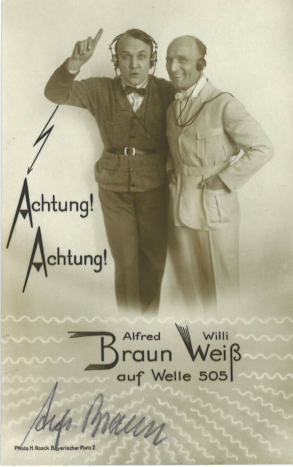 ALFRED BRAUN (1926) German Postcard SIGNED BY ALFRED BRAUN Broadcasting ...