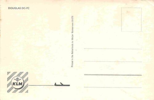 KLM Airlines Douglas DC-7C Plane Aircraft postcard - Non-Topographical ...