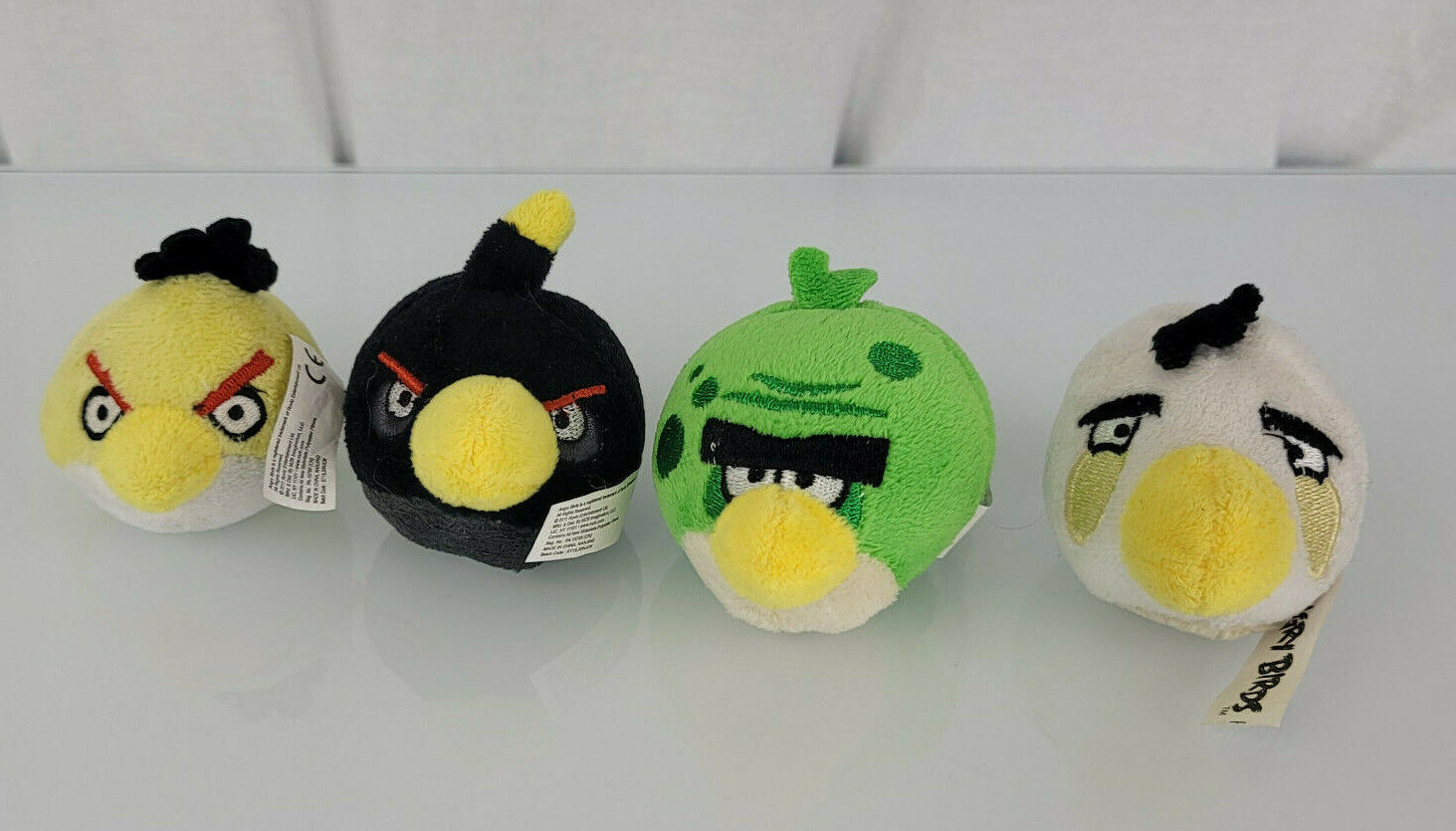 Angry Birds Set Lot 4 Finger Puppet Pencil Topper Plush Toy Green Black ...