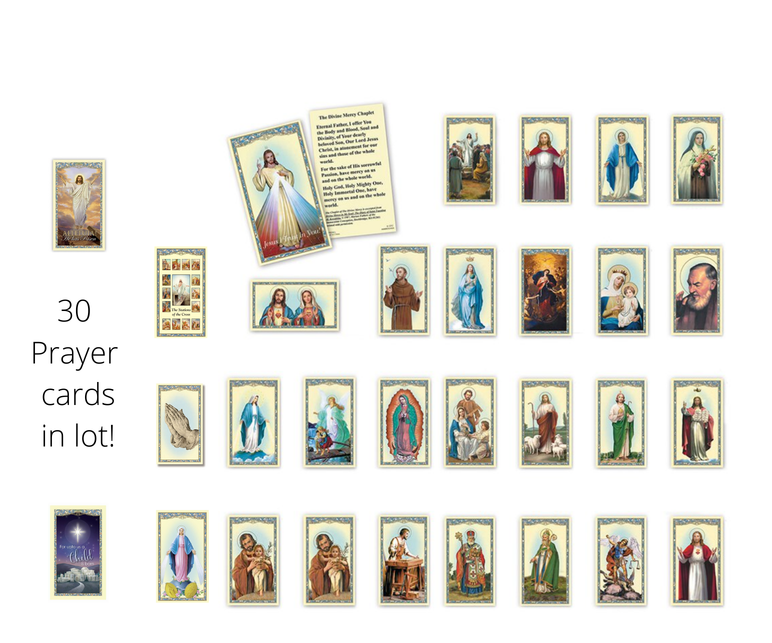 GRAY Prayer Card Holder WITH 30 Essential Catholic Christian Prayer ...