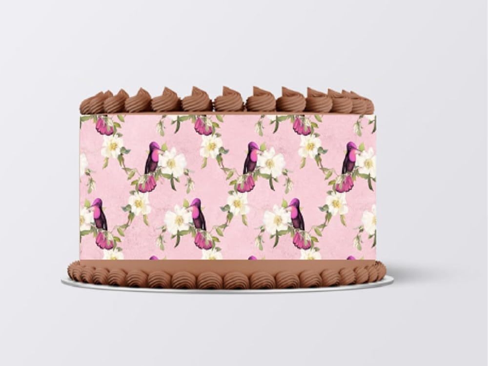 Hummingbird Image Edible Cake Border Side Strips Topper Frosting Sheet ...