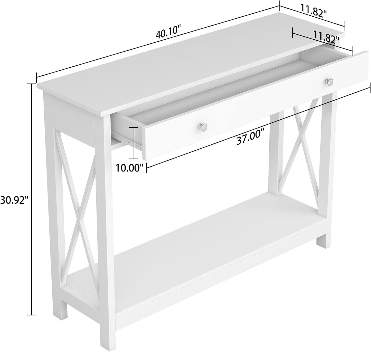 Treocho Oxford Design Console Table With Drawer And Shelves For Storage ...
