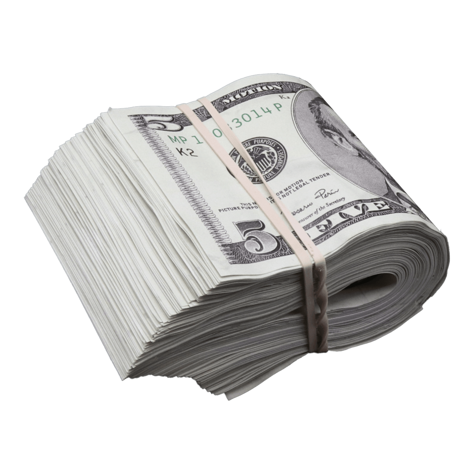 $500 Aged Full Print 2000 Series Prop Money Band - Reproductions