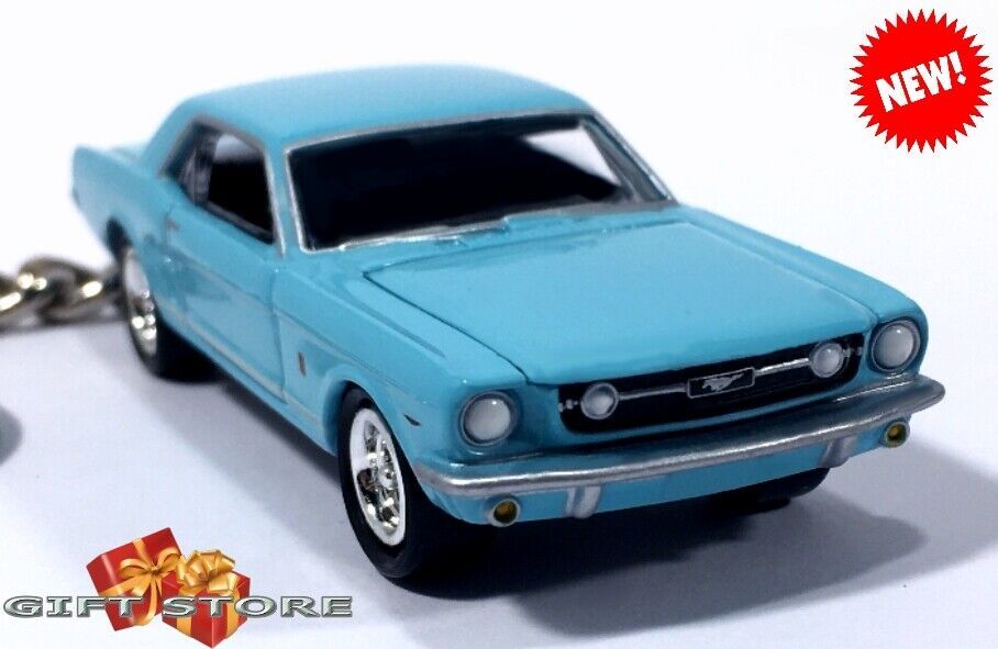 RARE KEY CHAIN 1964 ½ 1965/66 BLUE FORD MUSTANG GT COUPE CUSTOM LIMITED ...