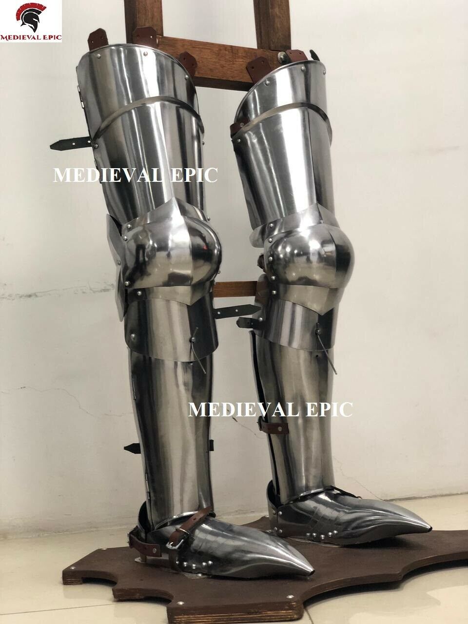 Medieval Knight Full Leg Armor Greaves Halloween Costume Larp Armory ...
