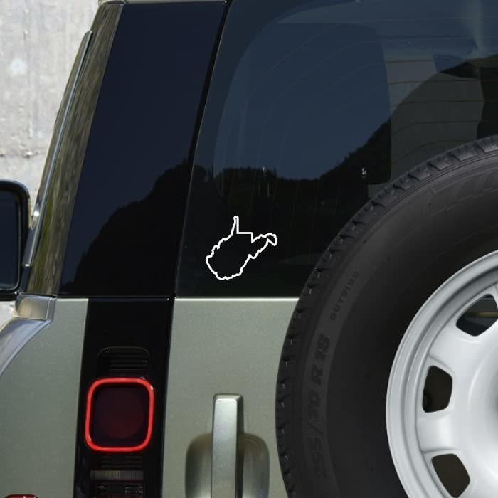 west Virginia 4.5x4 State map Outline Vinyl Decal Sticker | Custom ...