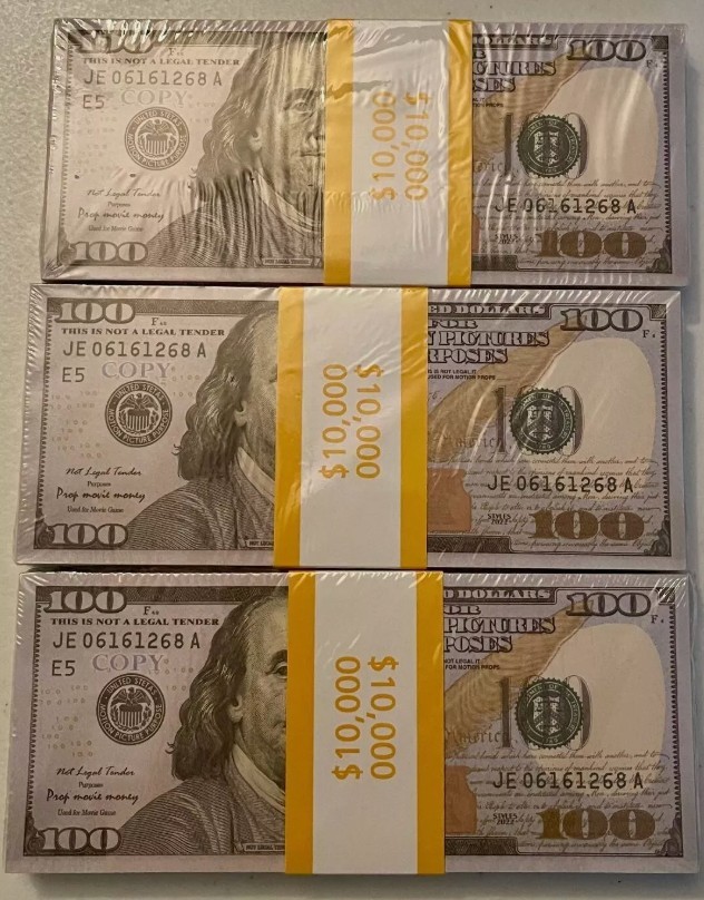 Full Print Realistic Prop Money New 10,000 Dollar Bills Cash Fake Movie ...