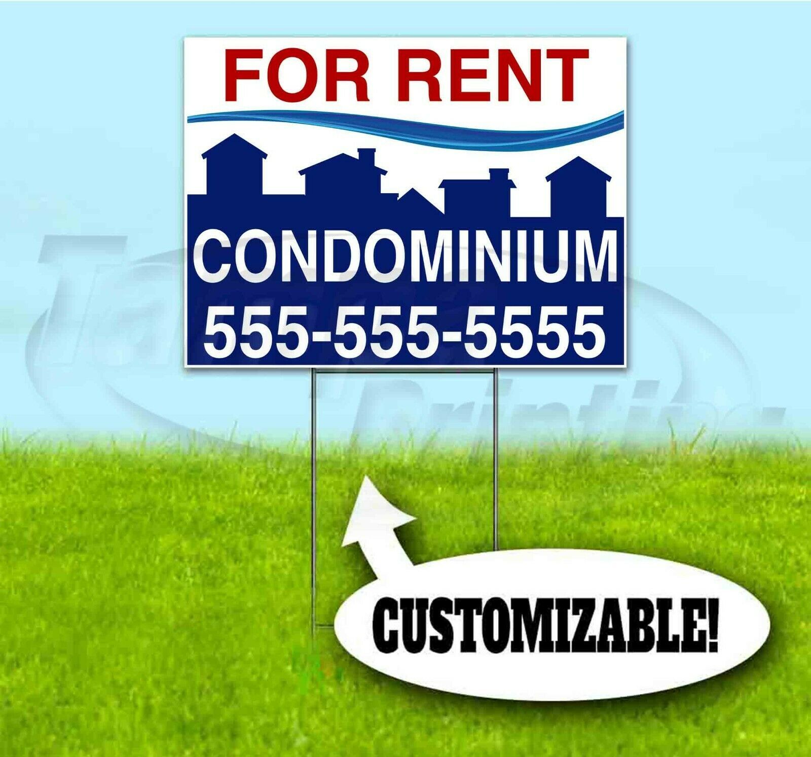 CONDOMINIUM FOR RENT CUSTOM 18x24 Yard Sign WITH STAKE REALTOR REAL ...