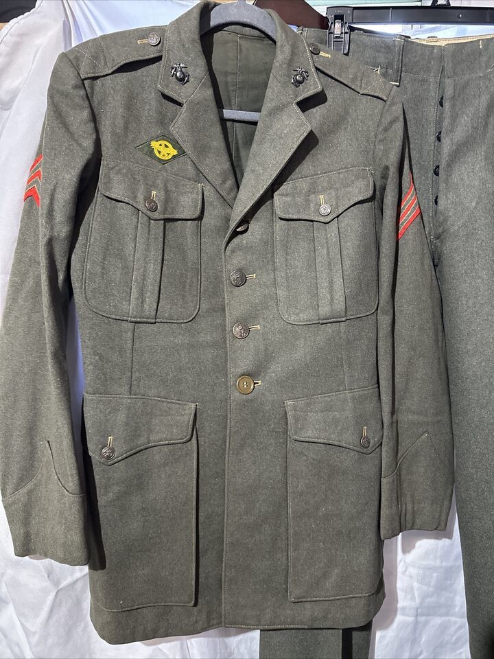 WW2 USMC Corporal Dress Uniform Authentic Rare Dated 1942 NAMED ...