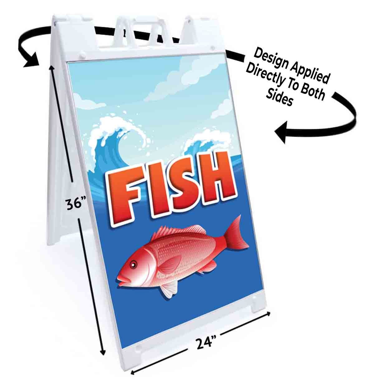 Fish Signicade 24x36 Aframe Sidewalk Decal and similar items