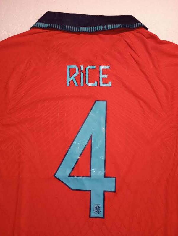 Declan Rice England 2022 World Cup Match Slim Red Away Soccer Jersey ...