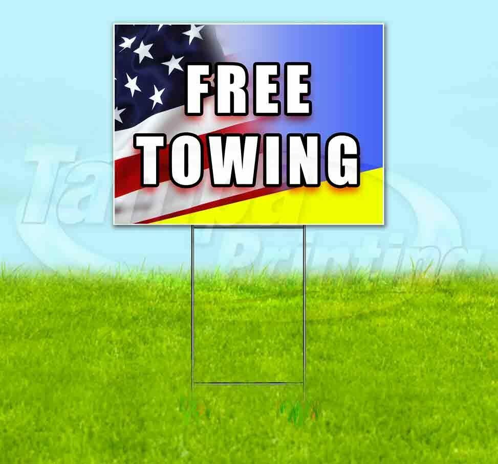 FREE TOWING Yard Sign Corrugated Plastic Bandit Lawn Decoration USA ...