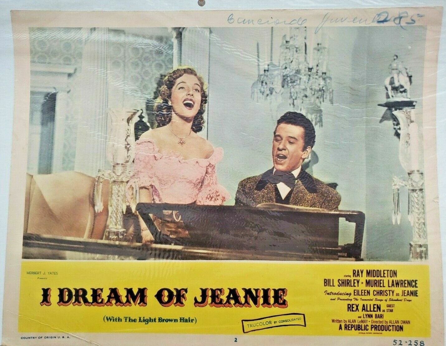 1956 I Dream of Jeanie Original Lobby Card Herbert J. Yates Republic ...