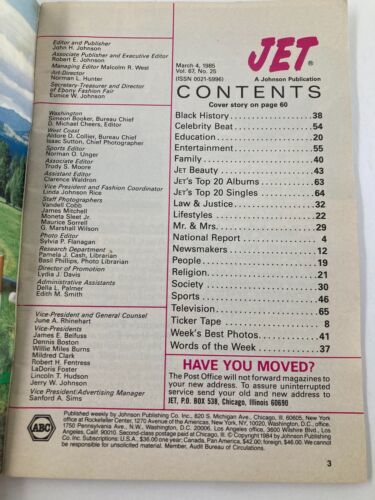 VTG Jet Magazine March 4 1985 Vol 67 #25 Sidney Poitier in Film 'Fast ...