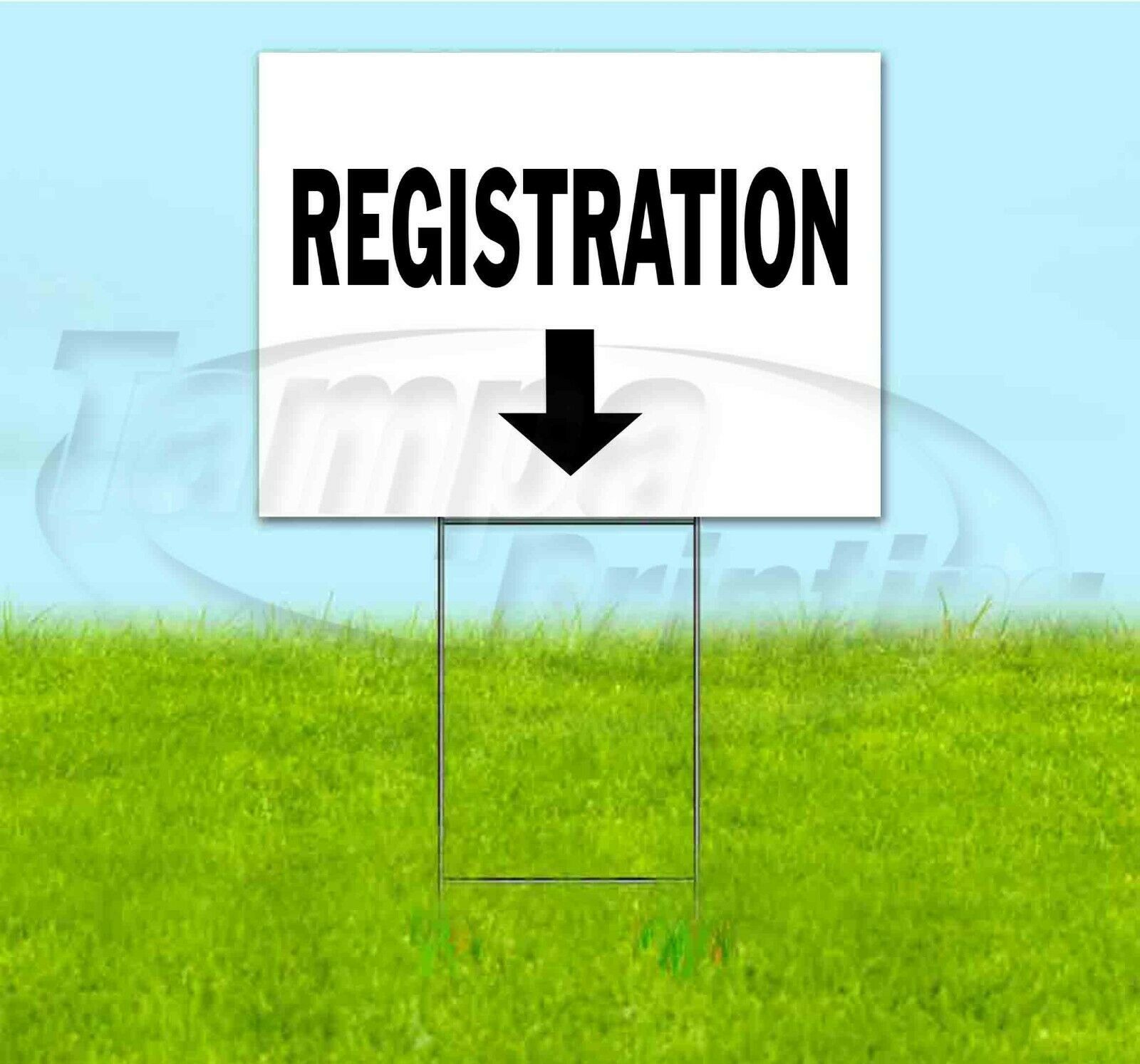 REGISTRATION ARROW 18x24 Yard Sign WITH STAKE Corrugated Bandit ...