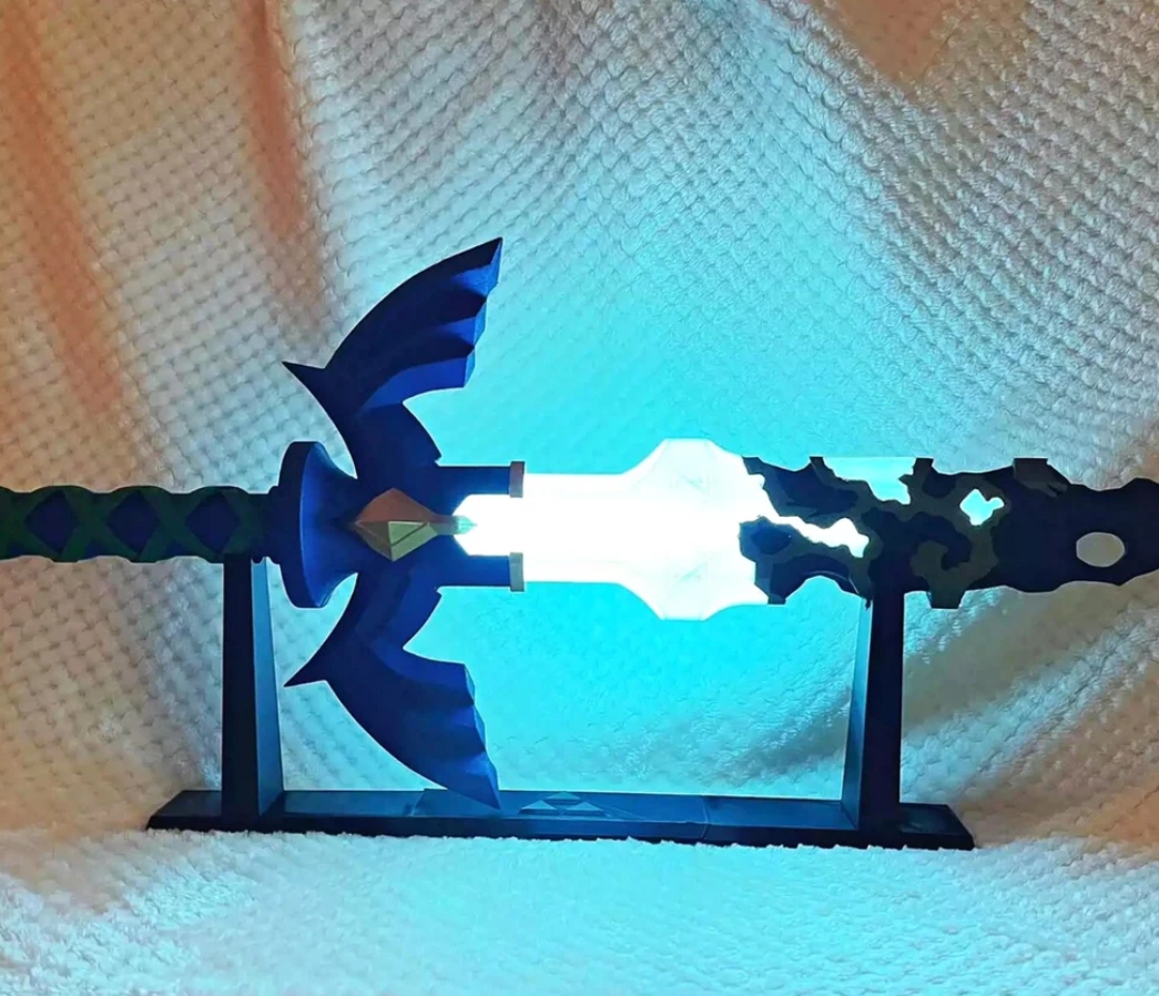The Legend of Zelda Master Sword, 3D Printed light up Corrupted Master ...