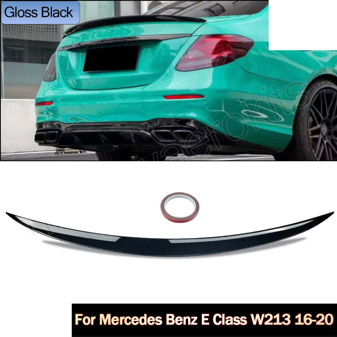 Fits Mercedes E Class W213 Gloss Black Boot Lip Spoiler E63S AMG Style ...