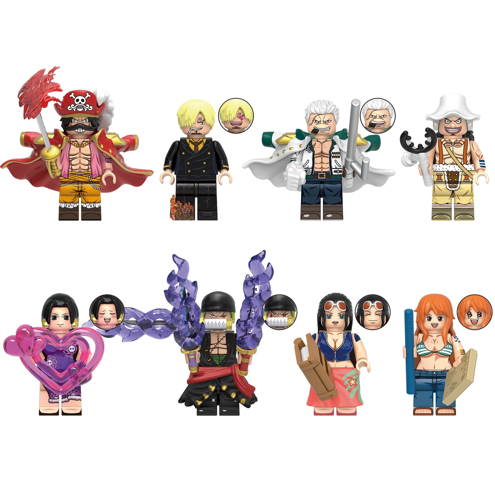 One Piece Gold Roger Smoker Zoro Sanji Usopp Nico Robin 8pcs ...