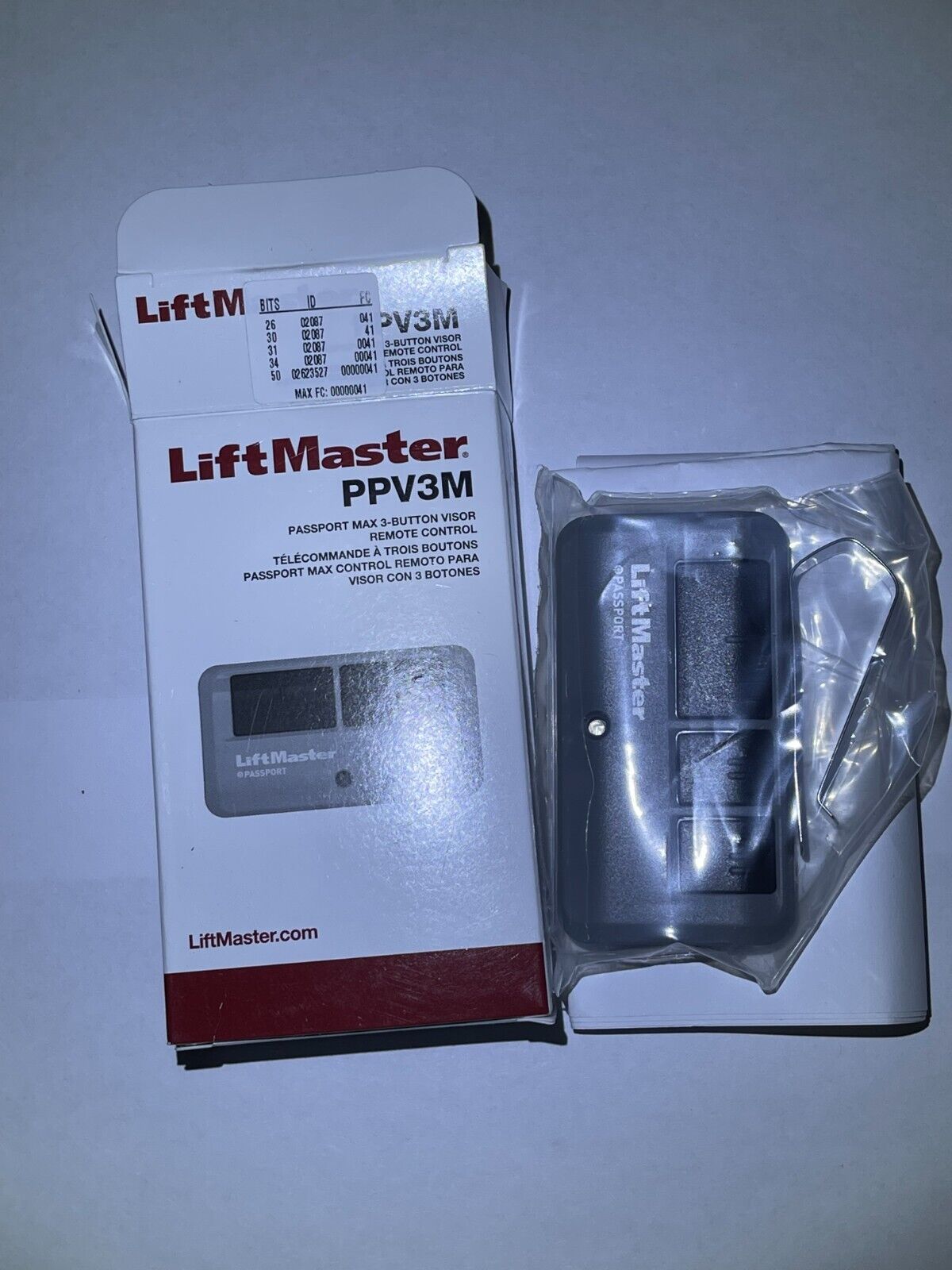 Liftmaster PPV3M Passport MAX 315Mhz 3 Button Remote Control PPWR Gate ...