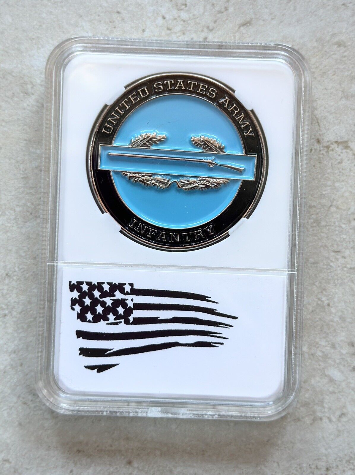 US Army Challenge Coin Army Combat Infantry Coin! New , Come With Case ...