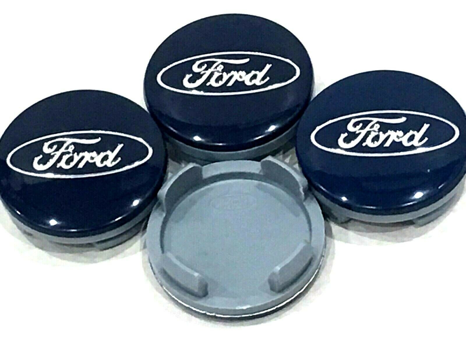 4Pcs, Ford Center Cap 54MM / 2.13" Blue Chrome logo - Focus C-Max ...