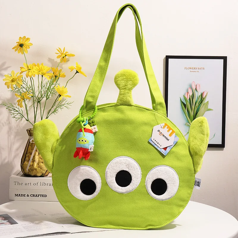 Genuine Disney Pixar Toy Story Alien Canvas Bag Kawaii Cartoon Large ...