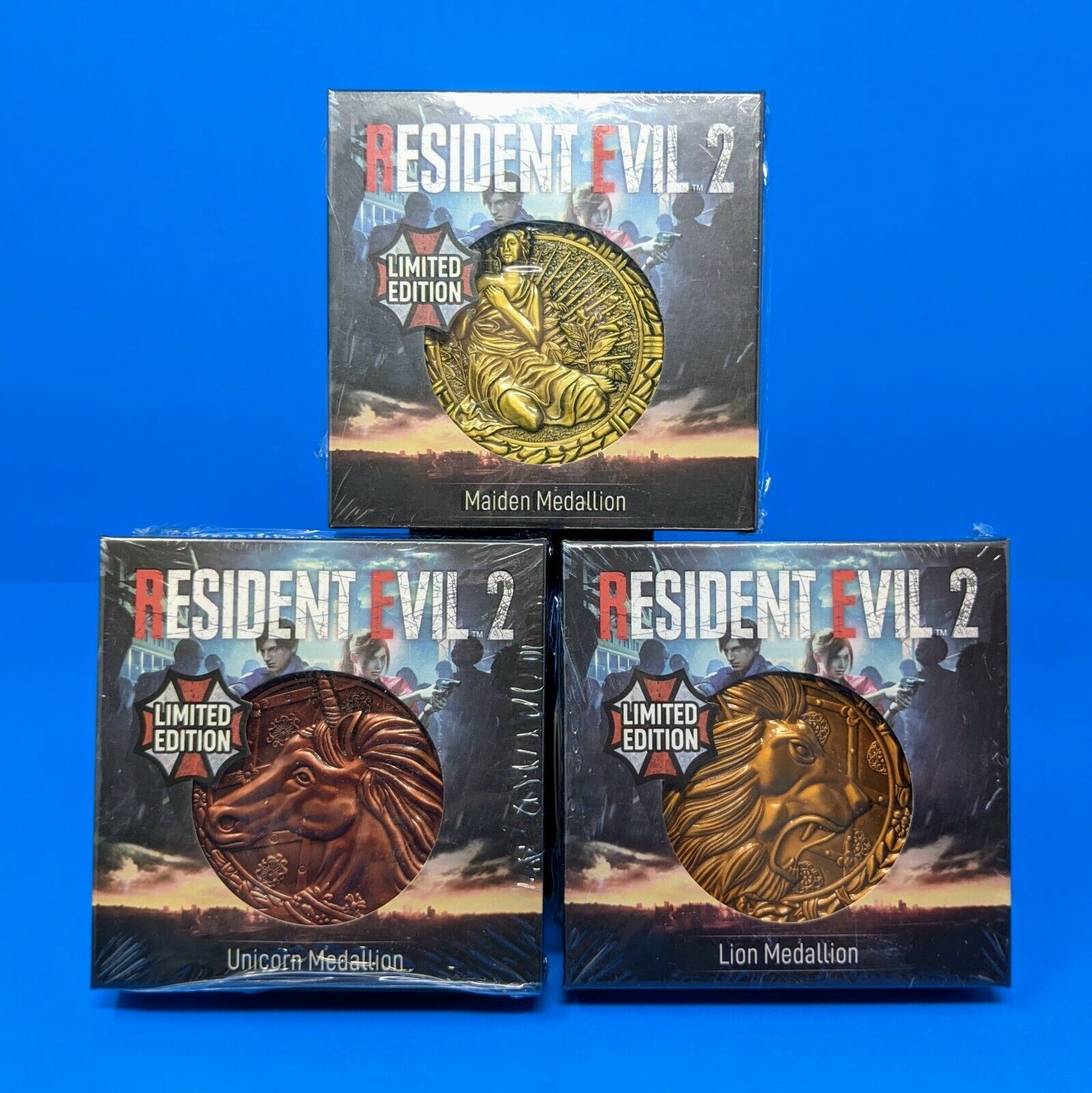 Resident Evil 2 Remake PS4 Limited Lion Unicorn Maiden Medallion Coin ...