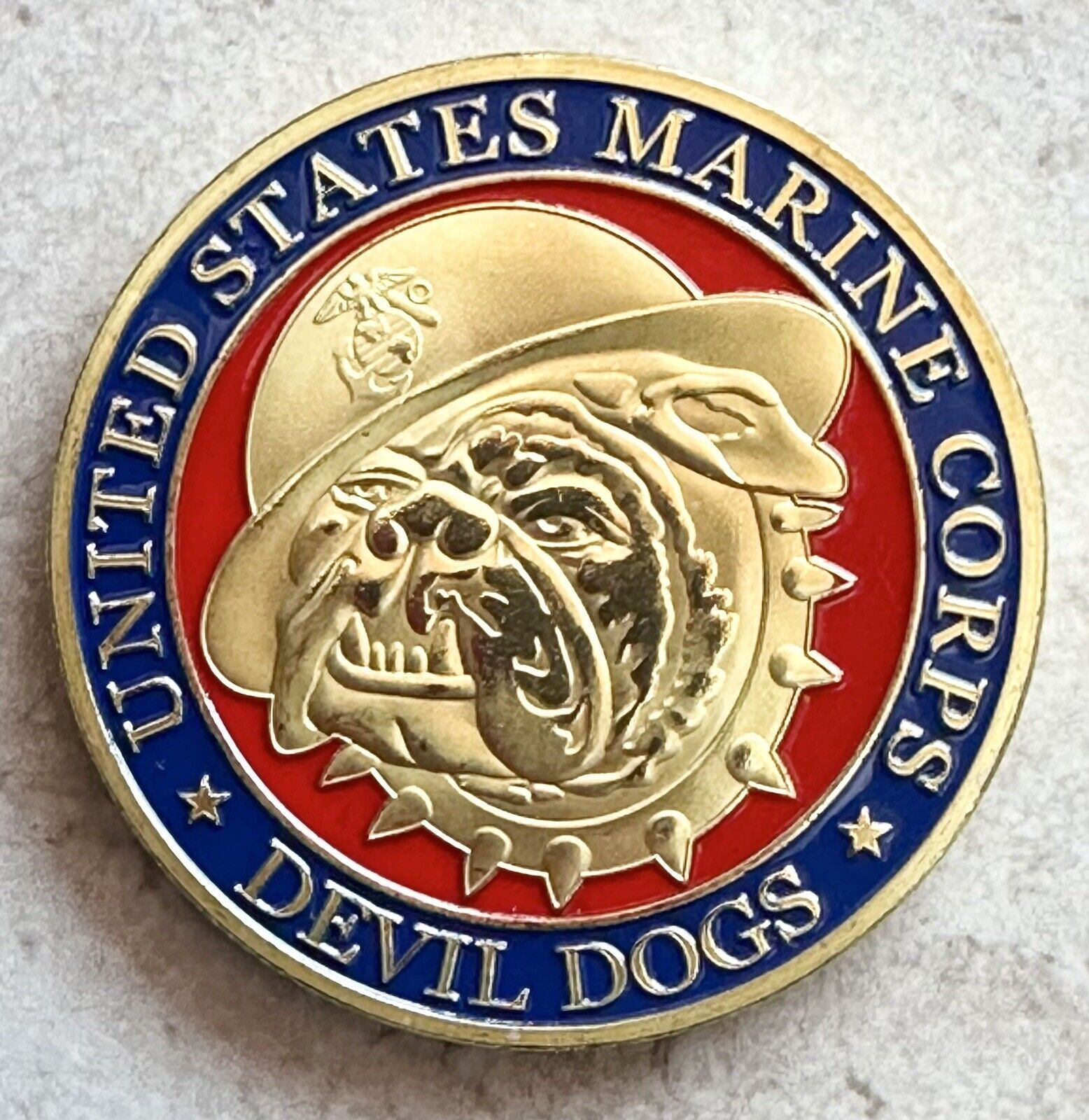 MARINE CORPS USMC SEMPER FI DEVIL DOGS CHALLENGE COIN USMC - Current Militaria (2001-Now)