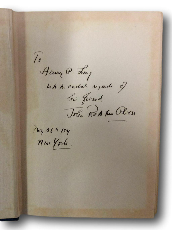 Signed Book by JOHN RATHBONE OLIVER 1930 Rock And Sand - Books