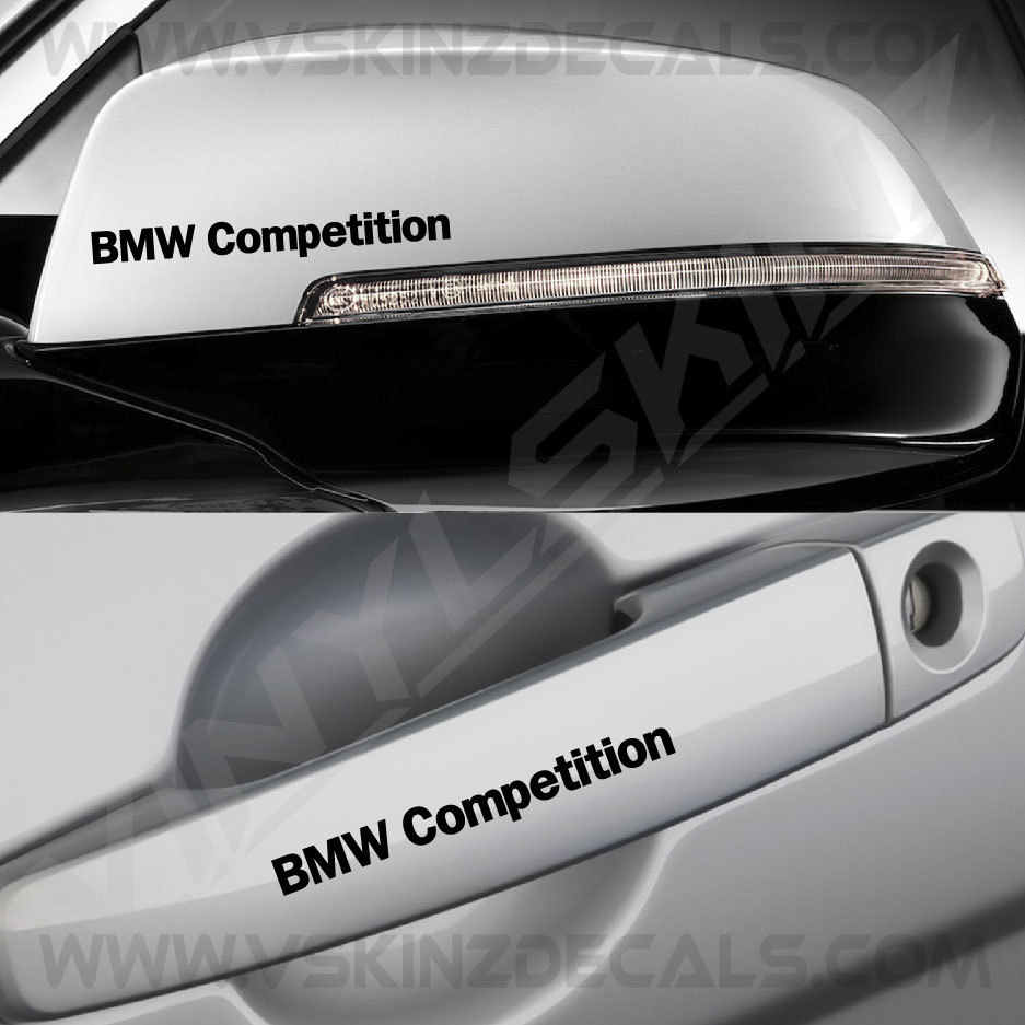 BMW Competition Logo Mirror / Handle Decals Stickers Premium Quality 5 ...