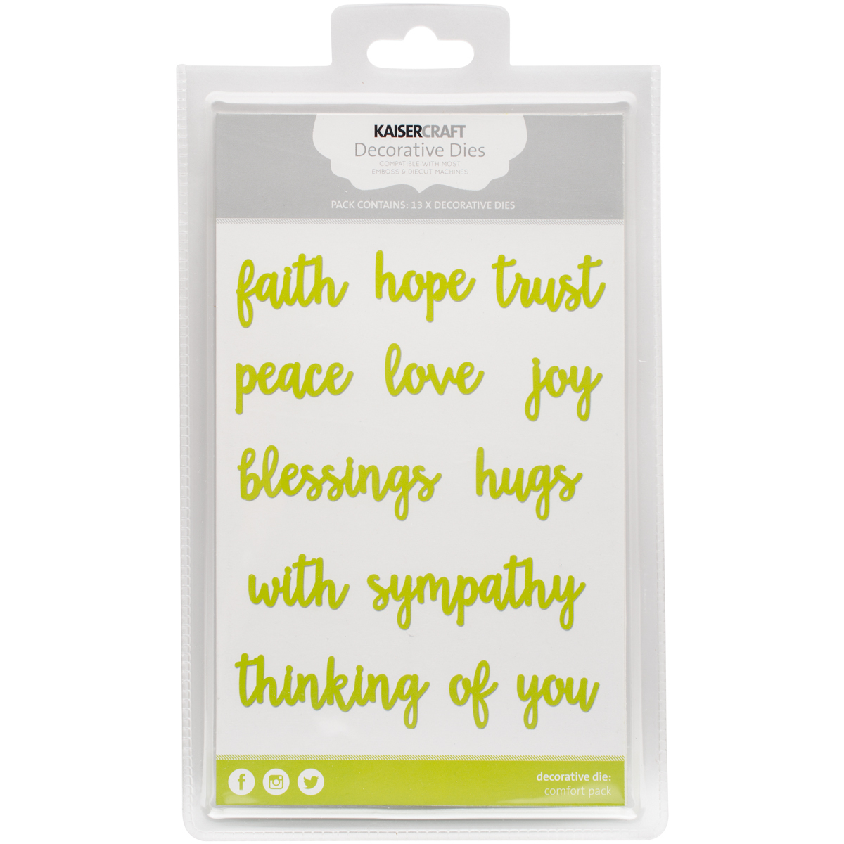 Decorative Dies Comfort Word Pack - Scrapbooking