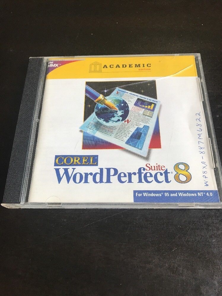 Corel WordPerfect Suite 8 PC CD ROM Windows Word Perfect Academic ...
