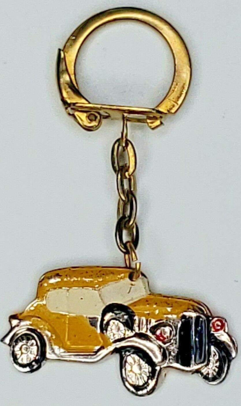 1960's Rare Yellow 1930's Ford Car Keychain Vintage Vending Charm NOS ...