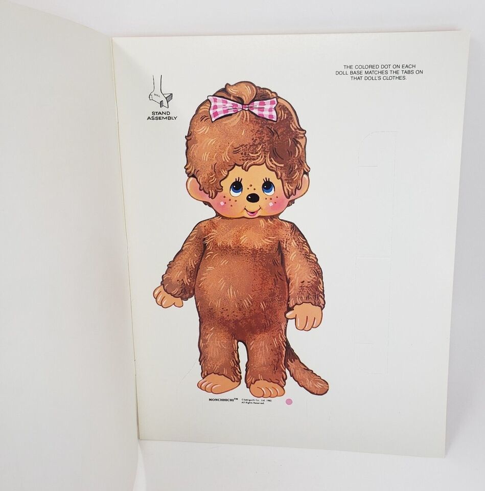 VINTAGE 1982 MONCHHICHI TWO PAPER DOLLS BOOK PAPER DOLL UNUSED UNCUT ...