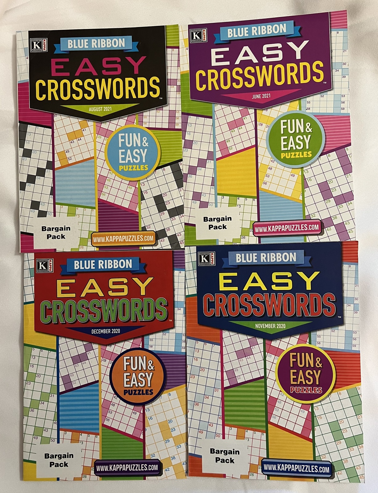 Lot of (4) Kappa Blue Ribbon Easy Crosswords Crossword Puzzle Books ...