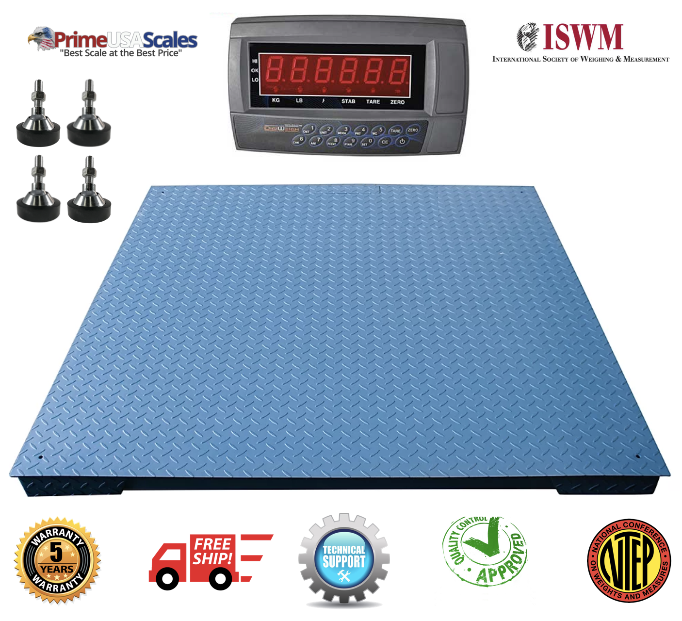 DigiWeigh NTEP Approval 10,000 lb x 2 lb Floor Scale (DWP-10000F ...