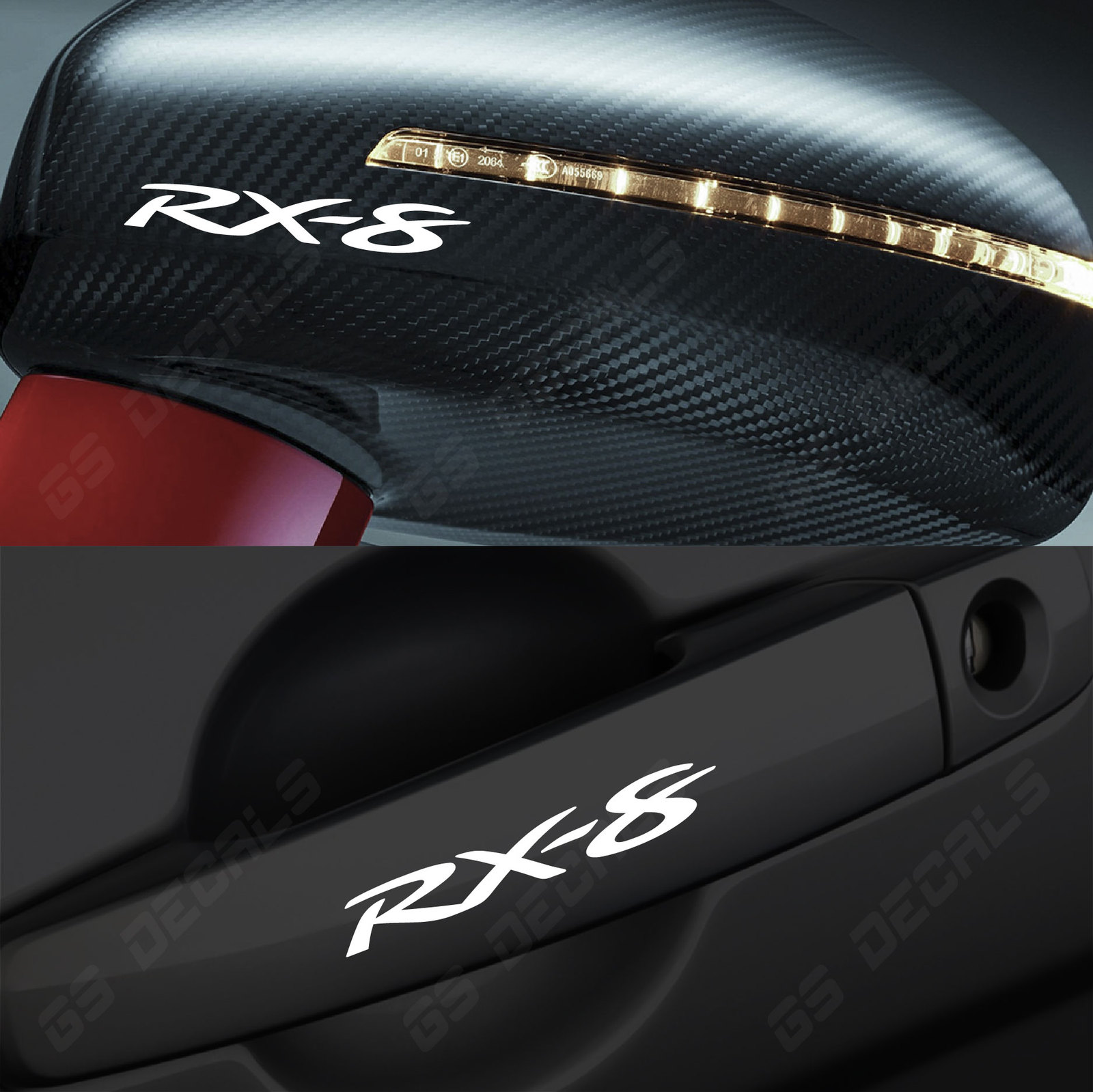 Mazda RX-8 Logo Mirror Handle Decals Stickers Premium Quality 5 Colors ...