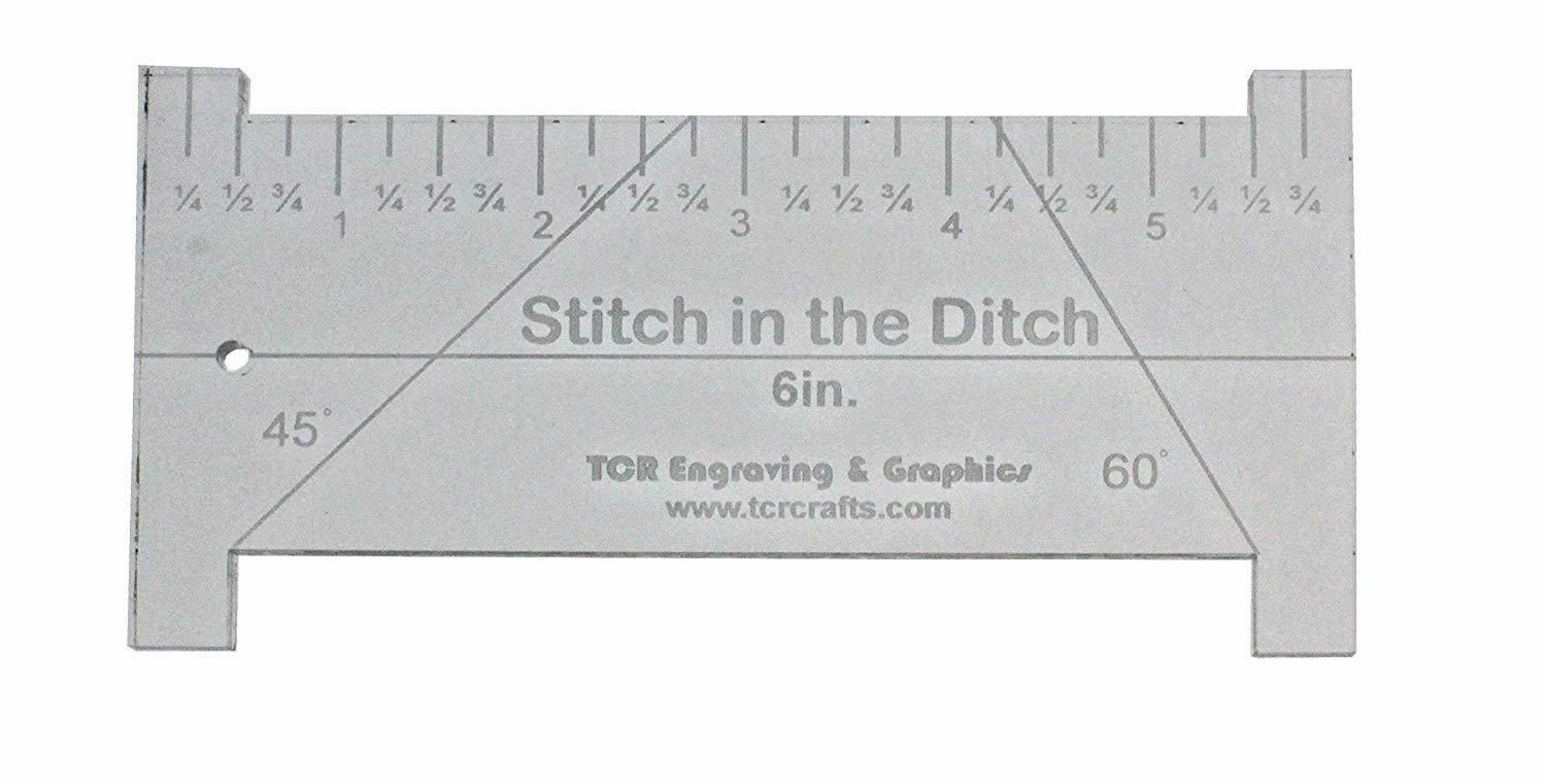 6" "Stitch in the Ditch Ruler Template 1/4"- Clear Acrylic - Quilting ...