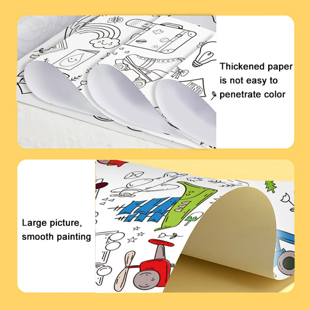 12/6/3M Children Drawing Roll DIY Graffiti Scroll Color Filling Paper ...