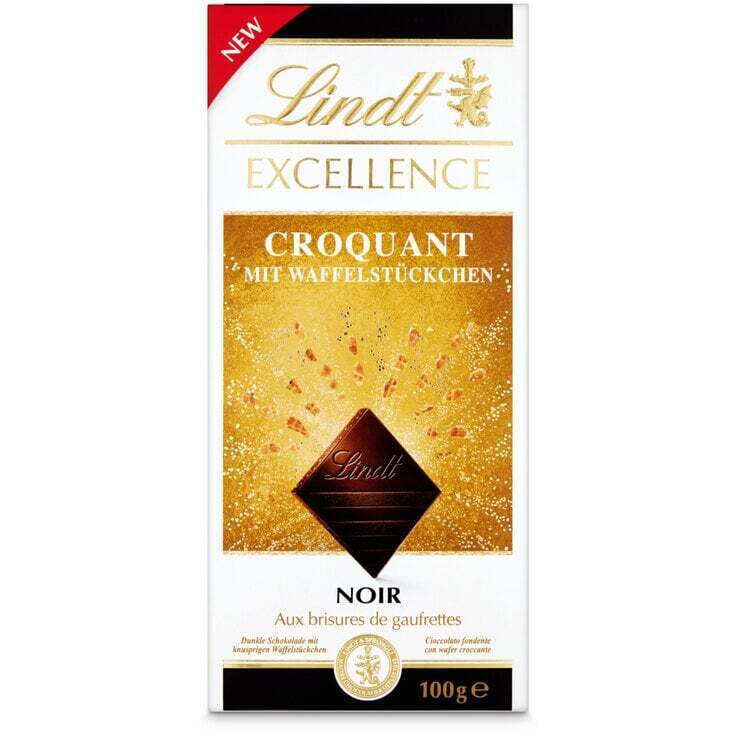 Lindt Excellence Dark Chocolate Croquant with Wafer Pieces - 100g ...