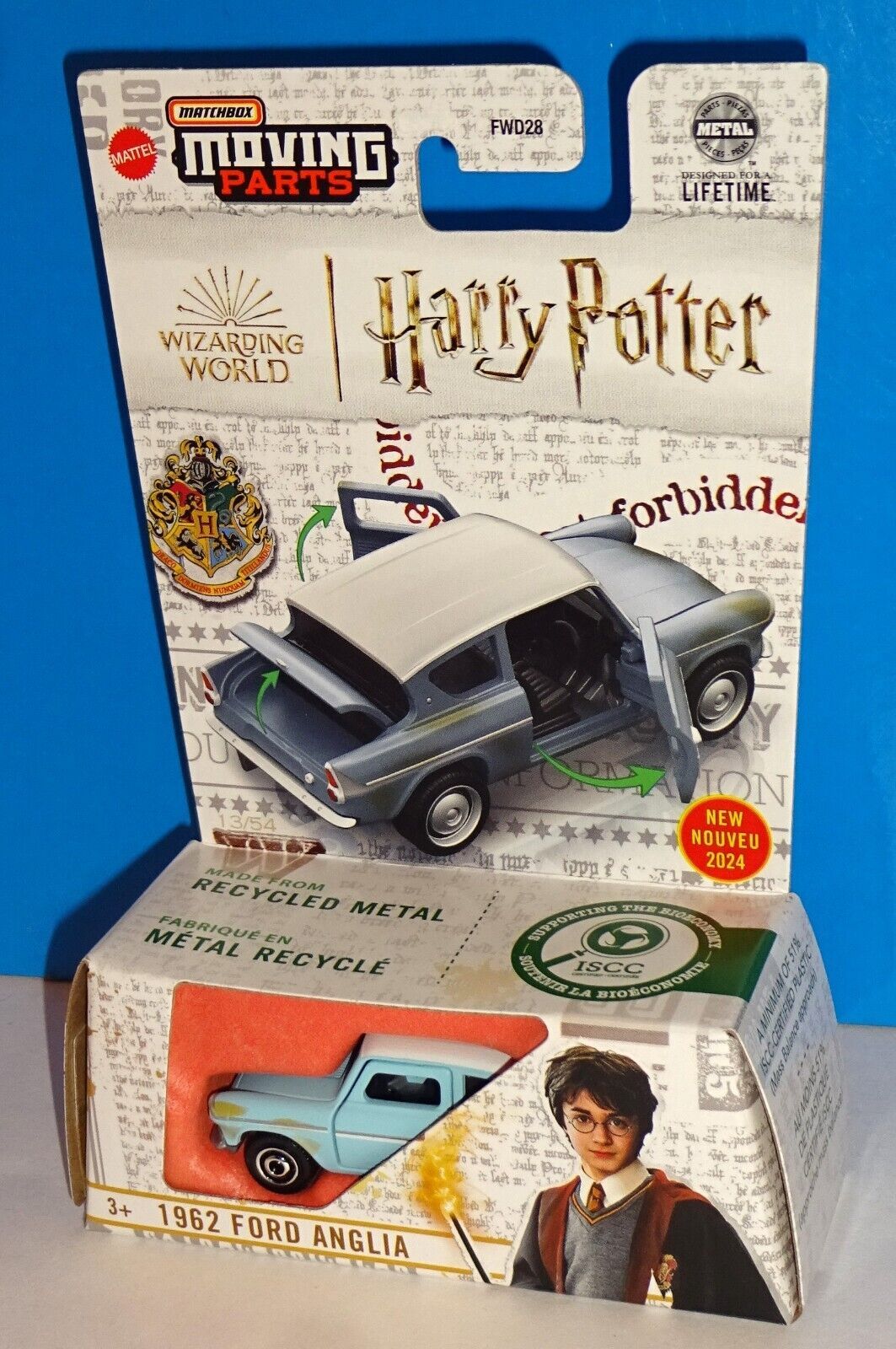 Matchbox 2024 Moving Parts Harry Potter 1962 Ford Anglia Blue Eco ...