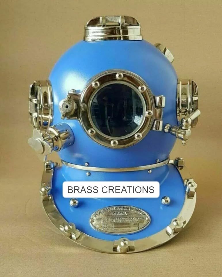 16" Diving Helmet, Vintage Style US Navy Mark V, Deep Sea Marine Divers ...