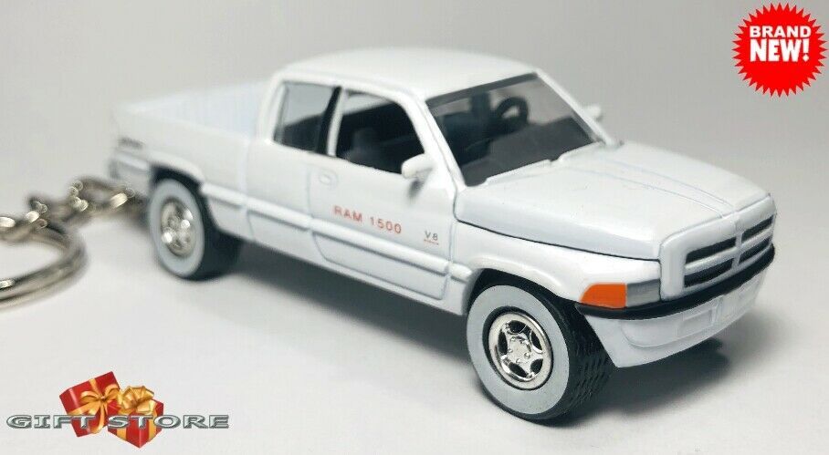 RARE KEY CHAIN RING WHITE DODGE RAM 1500 SPORT TRUCK NEW CUSTOM LIMITED ...