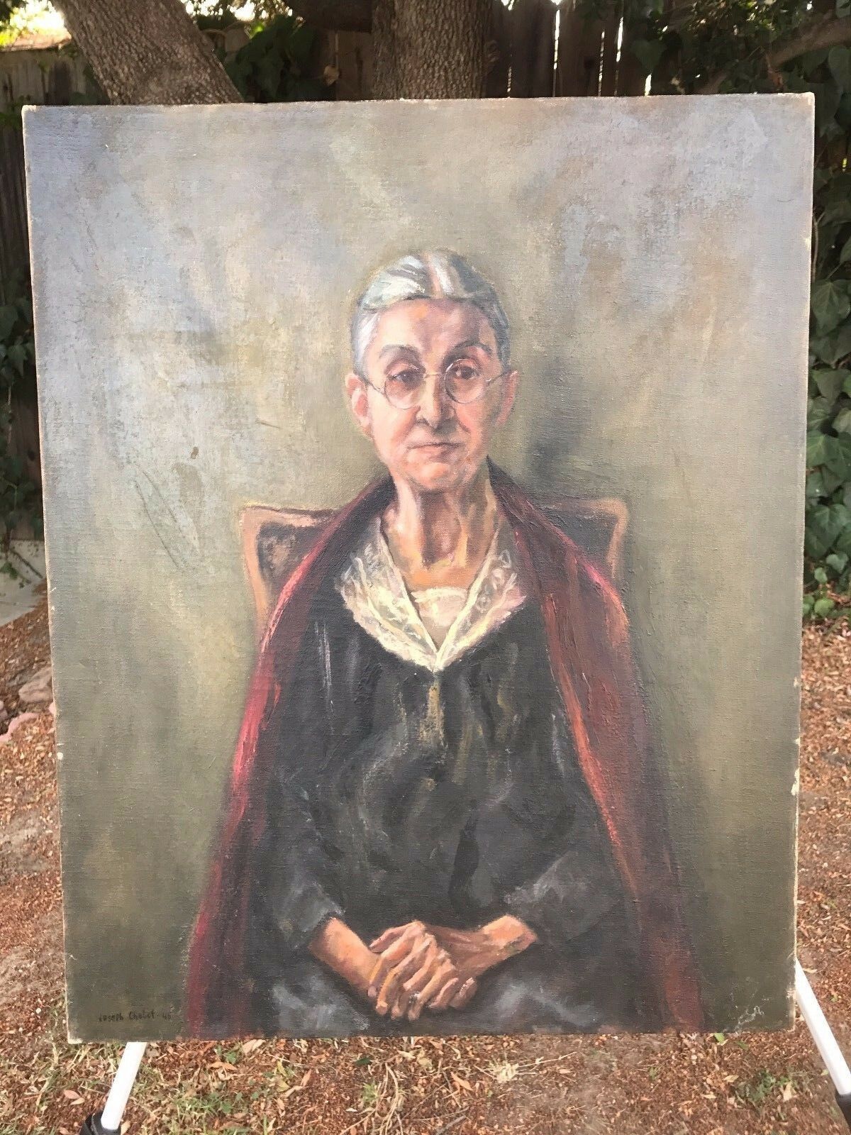 JOSEPH CHABOT 1946 Mid Century Modern Original Oil on Canvas Post WW2 ...