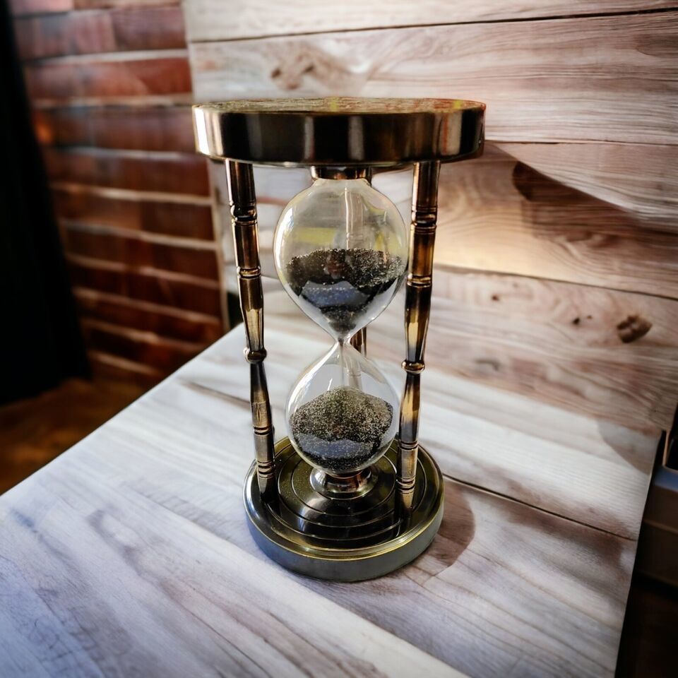 Nautical Antique Hourglass Timer, Solid Brass Hourglass Sand Timer ...