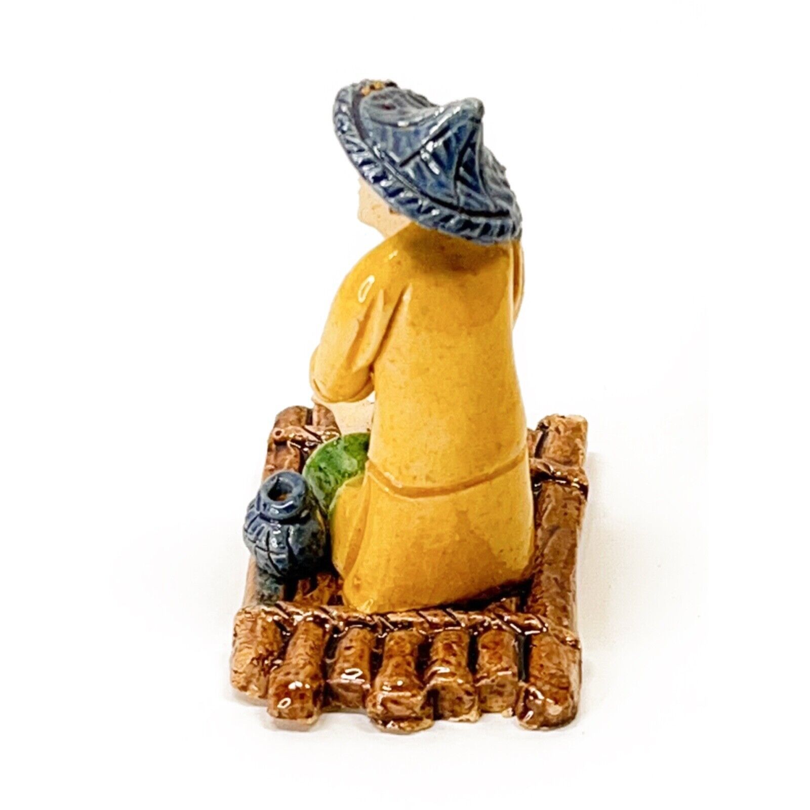 Chinese Miniature Mud Man Mudmen Figurine Sancai Glazed Man Seating ...