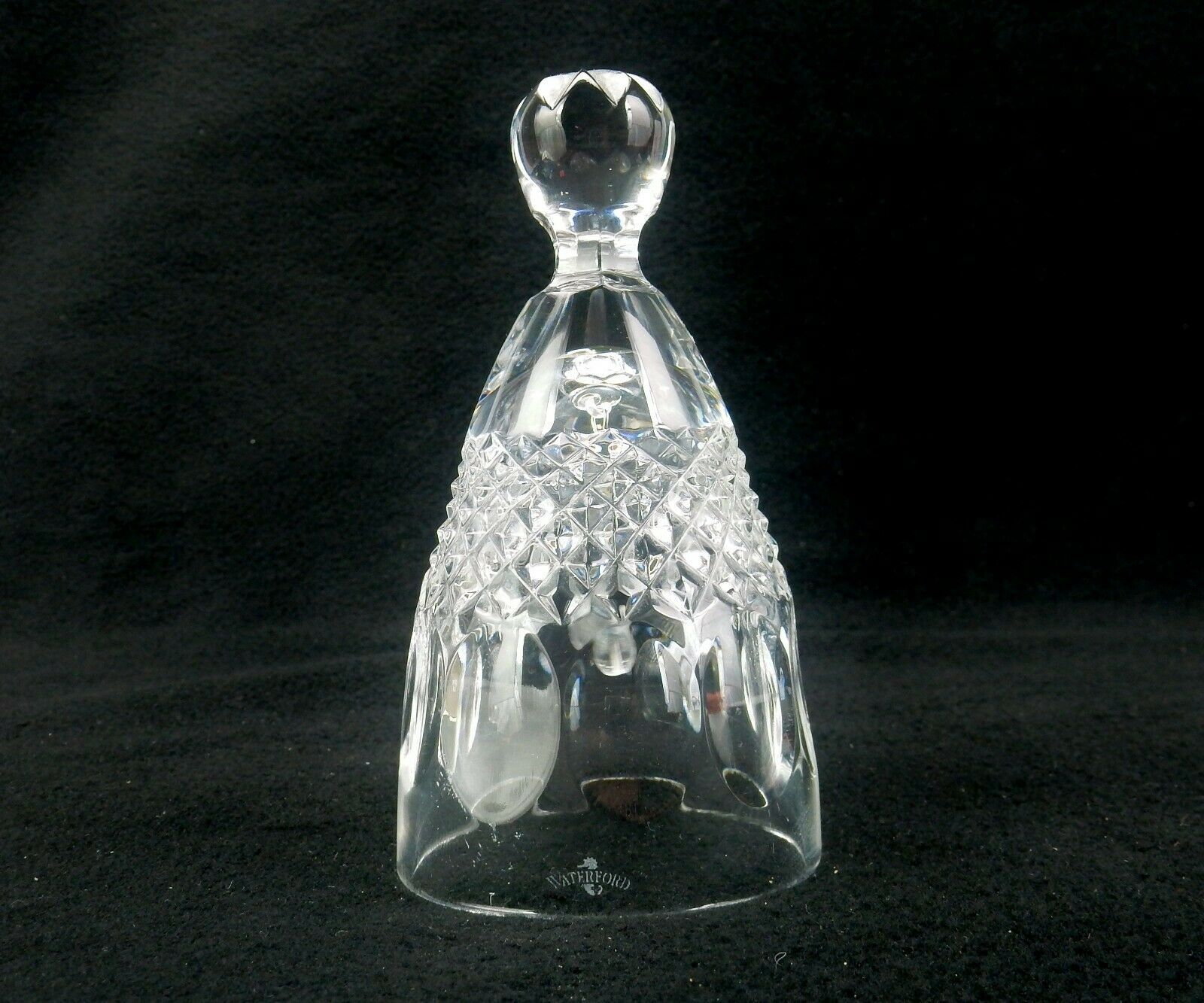 Waterford Crystal Glass Bell, Thumbprint Skirt, Diamond Pattern, Knob ...