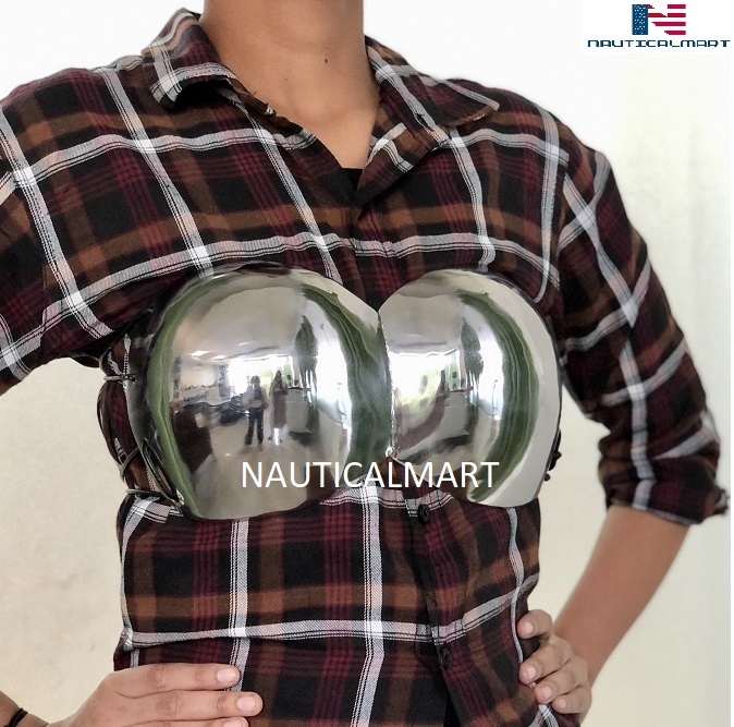 Medieval Modern Silver Bustier Futuristic Top Breastplate Model Party ...