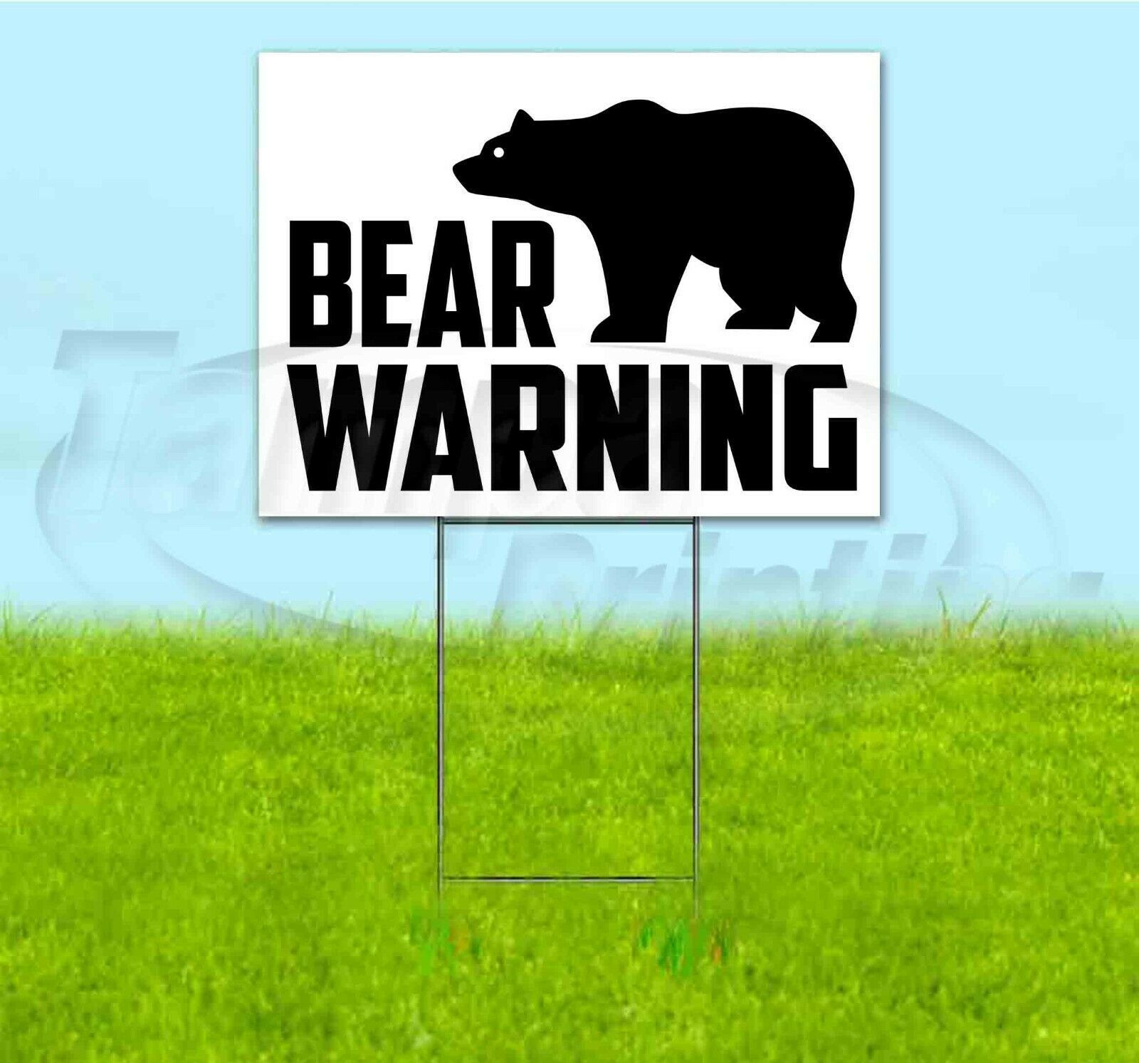 BEAR WARNING 18x24 Yard Sign WITH STAKE Corrugated Bandit USA BUSINESS ...